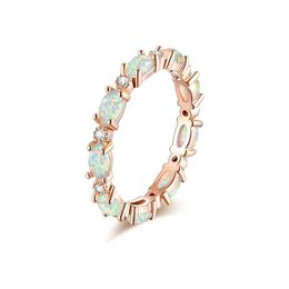 S&T Design Fingerring Damen Ring Opal Gold 18 Karat vergoldet Rose Ring Luxus Vintage (inkl. LED Ringtruhe)