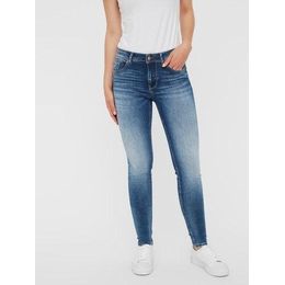 Véro Moda Skinny-fit-Jeans VERO MODA "VMLUX MR SLIM" Gr. L, Länge 34, blau (medium blue denim) Damen Jeans Röhrenjeans