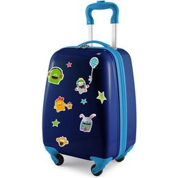 Hauptstadtkoffer Kinderkoffer For Kids, Monster, 4 Rollen, Kinderreisegepäck Handgepäck-Koffer Kinder-Trolley, blau