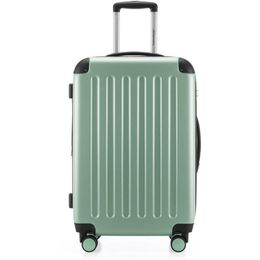Hauptstadtkoffer Hartschalen-Trolley Spree, 65 cm, mint, 4 Rollen, Hartschalen-Koffer Koffer mittel groß Reisegepäck TSA Schloss, grün