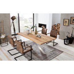 Sit Esstisch Tops&Tables, Tischplatte auf 4 cm aufgedoppelt, beige|silberfarben