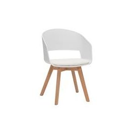 Miliboo Skandinavischer Stuhl in Weiß und hellem Holz PRISMA