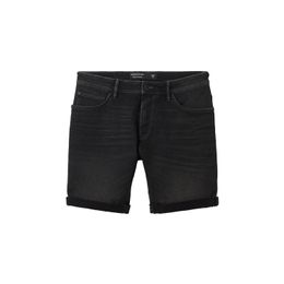 Tom Tailor Denim Herren Regular Jeans Shorts, schwarz, Uni, Gr. XL