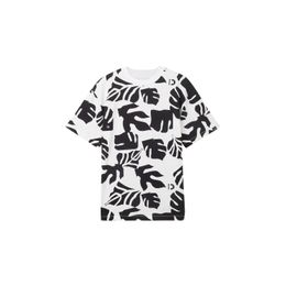 Tom Tailor Denim Herren T-Shirt mit Allover-Print, schwarz, Allover Print, Gr. XL