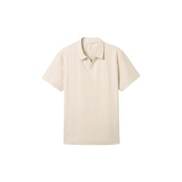 Tom Tailor Herren Poloshirt mit Struktur, braun, Uni, Gr. XL