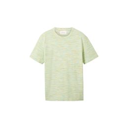 Tom Tailor Herren T-Shirt in Melange Optik, grün, Melange Optik, Gr. XXL
