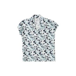 Tom Tailor Damen T-Shirt mit V-Ausschnitt, blau, Allover Print, Gr. XXL