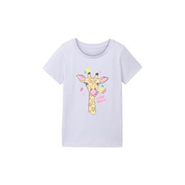 Tom Tailor Mädchen T-Shirt mit Glitzer-Print, lila, Motivprint, Gr. 92/98