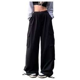 KIKI Jeanshotpants Parachute Pants Y2k Cargohose Damen Baggy Hose Mädchen