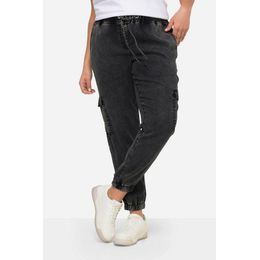 Angel of Style Regular-fit-Jeans Lyocell-Joggpants Cargotaschen Elastikbund