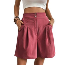 ZWY 2-in-1-Shorts Lockere Hosenlässige Damen-Shorts mit hoher Taille und weitem Bein (1-tlg) Lässige Hose mit elastischem Bund
