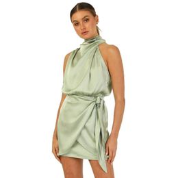 ZWY Satinkleid Neckholder-Kleid aus Satin