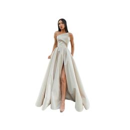 ZWY A-Linien-Kleid Sexy Schlitzkleid mit One-Shoulder-Schlauchoberteil