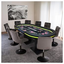 Home Deluxe Spieltisch LED Pokertisch FLUSH 213 x 106 x 78 cm