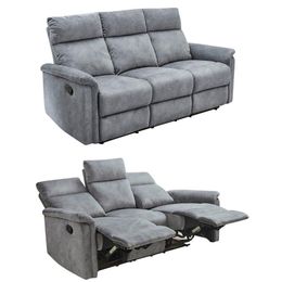 luma-home 3-Sitzer 15128, Sofa mit halbautomatischer Relaxfunktion 180 cm breit