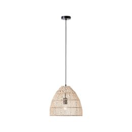 Brilliant Lampe, Minster Pendelleuchte 35cm natur/wei&szlig;, 1x A60, E27, 25W, Kabel k&uuml;rzbar / in der H&ouml;he einstellbar