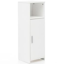 FineBuy FinBuy Badschrank Spanplatte Beistellschrank Badregal Wei&szlig; Schmal Freistehend