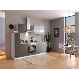 respekta K&uuml;chenzeile KB240WG 240 cm Wei&szlig; - Grau