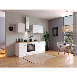 respekta K&uuml;chenzeile KB210WWC 210 cm Wei&szlig;