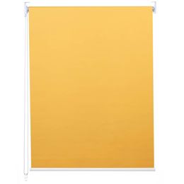 Rollo MCW-D52, Fensterrollo Seitenzugrollo Jalousie, Sonnenschutz Verdunkelung blickdicht 90x160cm ~ gelb
