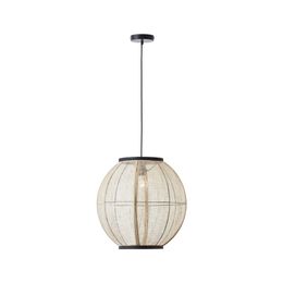 Brilliant Lampe, Tanah Pendelleuchte 47cm schwarz/natur, 1x A60, E27, 42W, Kabel k&uuml;rzbar / in der H&ouml;he einstellbar