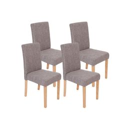 MCW 4er-Set Esszimmerstuhl Stuhl K&uuml;chenstuhl Littau ~ Textil, grau, helle Beine
