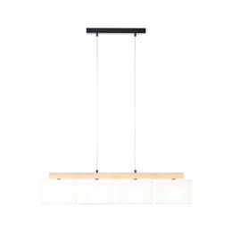 Brilliant Lampe, Rayan Pendelleuchte 4flg eiche ge&ouml;lt/wei&szlig;, 4x A60, E27, 25W, Holz aus nachhaltiger Waldwirtschaft (FSC)