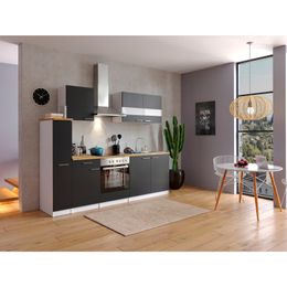 respekta K&uuml;chenzeile KB240WSC 240 cm Wei&szlig; - Schwarz