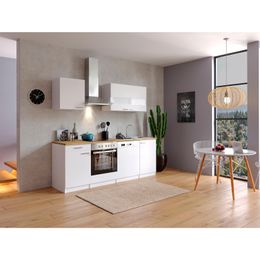respekta K&uuml;chenzeile KB220WWC 220 cm Wei&szlig;