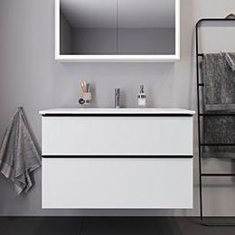 Duravit ME by Starck Waschtisch weiss mit D-Neo 2 Waschtischunterschrank 100cm weiss matt