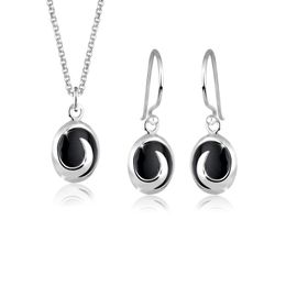 Schmuckset Elli "Onyx 925 Sterling Silber" Schmuck-Sets Gr. OneSize, schwarz (schwarz, schwarz) Damen Schmucksets