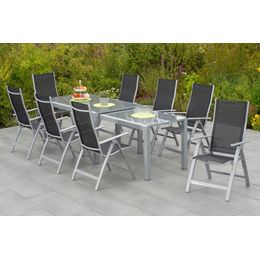 Garten-Essgruppe Merxx "Carrara" Sitzmöbel-Sets Gr. Polyester, schwarz (silber, schwarz) Outdoor Möbel