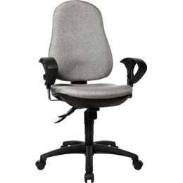 Bürostuhl Topstar "Support SY" Stühle Gr. B/H/T: 61 cm x 113 cm x 55 cm, Stoffbezug, Kunststoff, grau (hellgrau, schwarz) Drehstühle