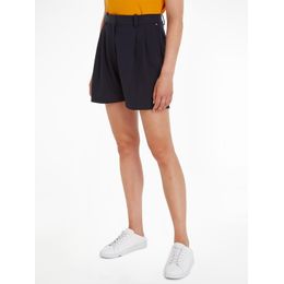 Shorts Tommy Hilfiger "MD CORE PLEATED SHORT" Gr. 40, N-Gr, blau (desert sky) Damen Hosen Kurze