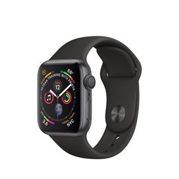 Apple Watch (Series 4) 2018 GPS + Cellular 44 mm - Rostfreier Stahl Schwarz - Sportarmband Schwarz