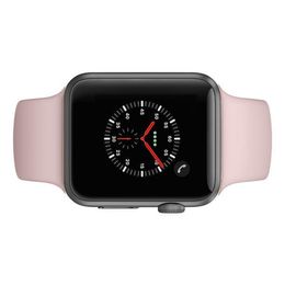 Apple Watch (Series 3) 2017 GPS + Cellular 42 mm - Aluminium Space Grau - Sportarmband Rosa
