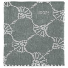 JOOP! Damen Schal - Webschal, Cornflower, Logo, Jacquard, Bicolor, grau, One size