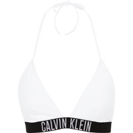 Calvin Klein Bikini-Oberteil, Neckholder, Logo, für Damen, weiß, L