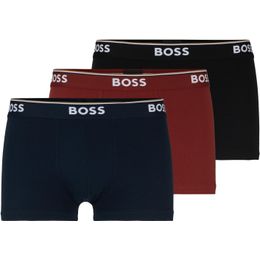 BOSS Power Pants kurz, 3er-Pack, Logobund, für Herren, schwarz, M