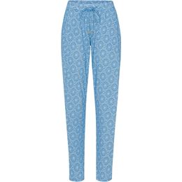 Hanro Sleep & Lounge Schlafanzug-Hose, Tapered Fit, lang, für Damen, blau, XS