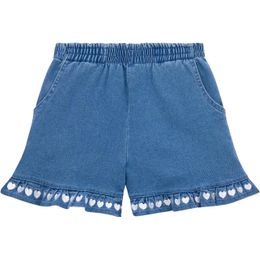 Guess Jeansshorts, Rüschen-Details, Stickerei, für Kinder, blau, 110