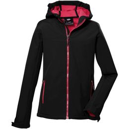 Killtec® Softshelljacke, Kapuze, Kontrastreißverschlüsse, für Kinder, schwarz, 164