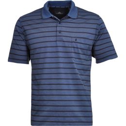 Ragman Poloshirt, Logo-Stickerei, Knopfleiste, für Herren, blau, L