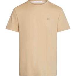 Calvin Klein Jeans T-Shirt, Logo-Stickerei, Baumwolle, für Herren, beige, XL