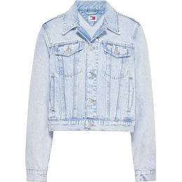 Tommy Jeans Jeansjacke, Ziernähte, Brusttaschen, für Damen, blau, L