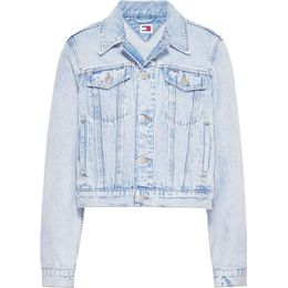 Tommy Jeans Jeansjacke, Ziernähte, Brusttaschen, für Damen, blau, XL