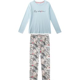 Sanetta Schlafanzug, Baumwolle, lang, für Kinder, blau, 164