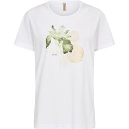 soyaconcept T-Shirt "Derby", Bio-Baumwolle, Motiv-Print, für Damen, weiß, M
