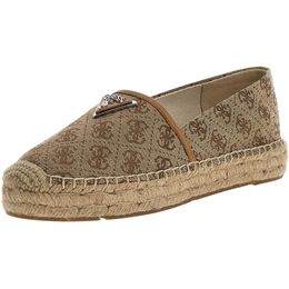 Guess Jolande Espadrilles, Label-Print, Ziernähte, für Damen, braun, 39