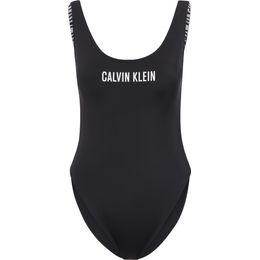 Calvin Klein Badeanzug "SCOOP BACK ONE PIECE", Logo-Print, für Damen, schwarz, S